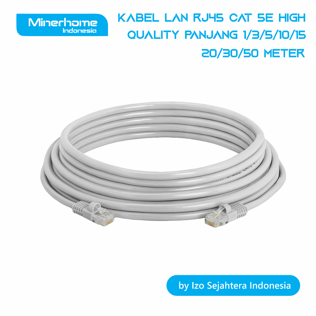 Jual PROMO MURAH Kabel Lan RJ45 Cat5e Panjang 1/3/5/10/15/20/30/50 ...