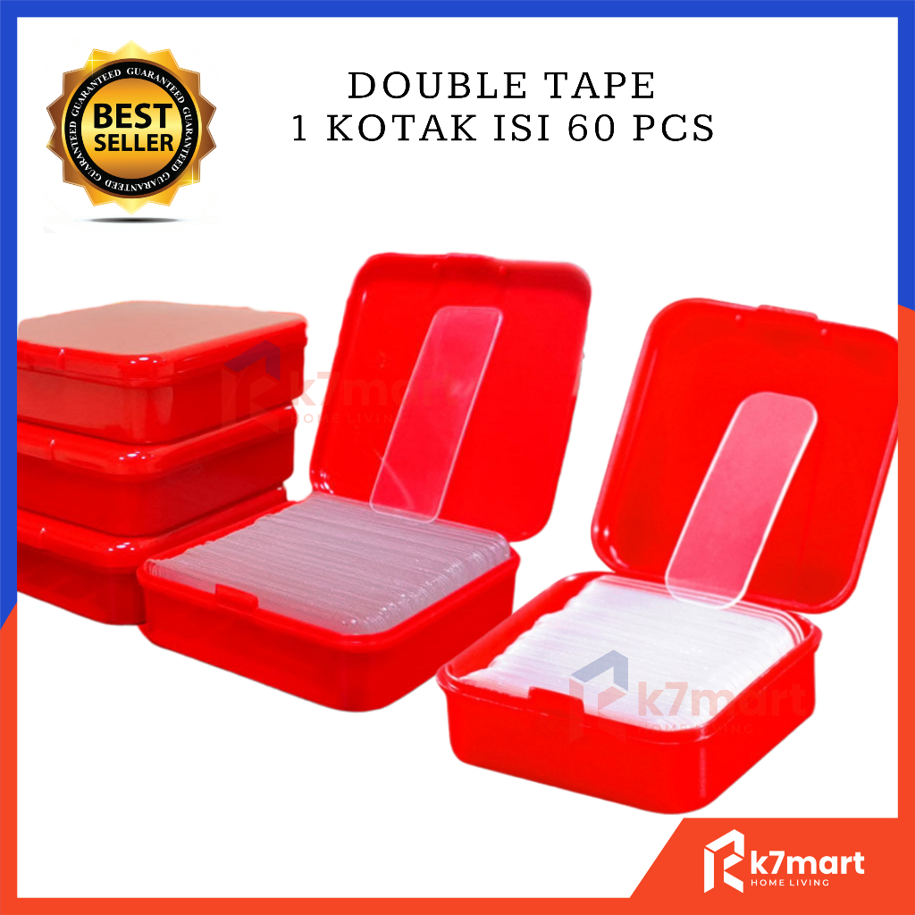 Jual K7MART DOUBLE TAPE MINI ISI 60PCS BOX TRANSPARAN 2 SISI / LAKBAN ...