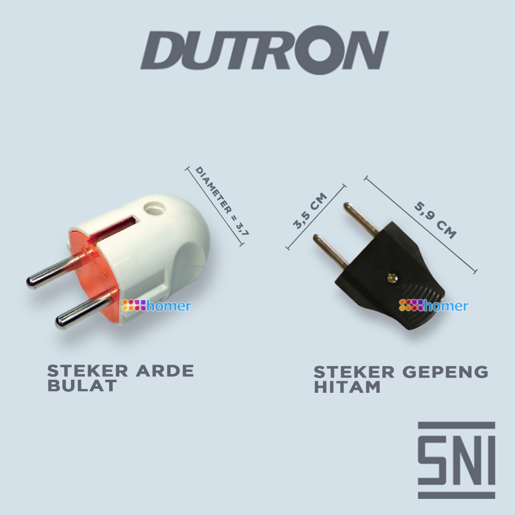 Jual DUTRON Steker Arde Ori Berkualitas SNI ground kepala colokan putih ...