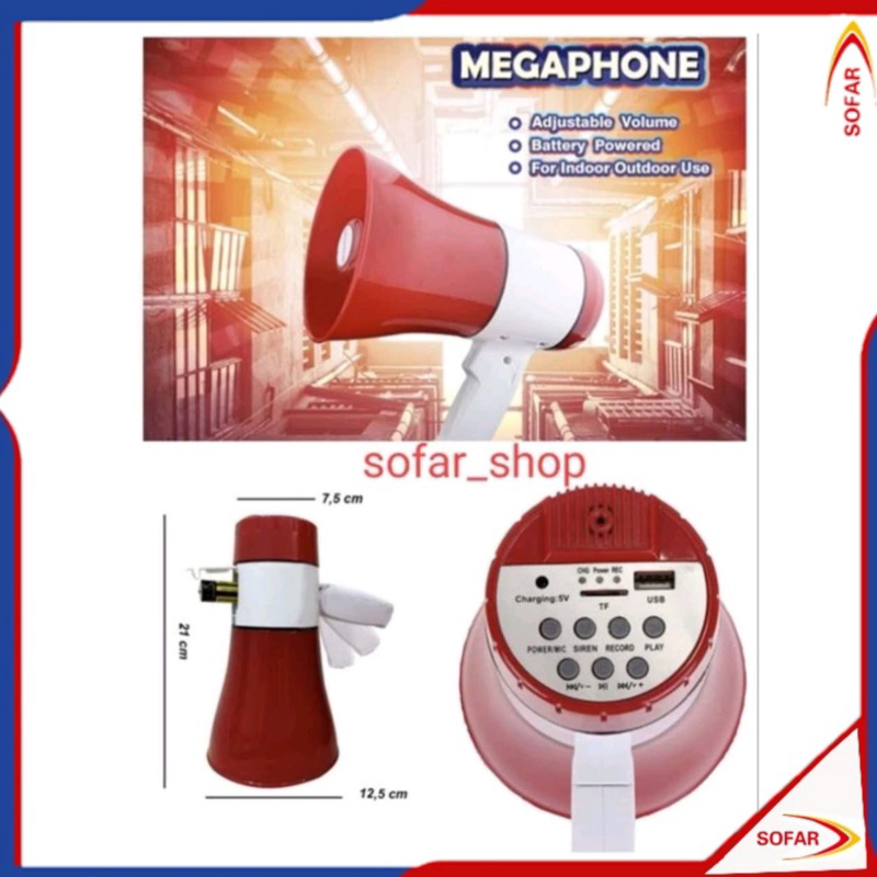 Jual TOA Megaphone Pengeras Suara rechargeable Sirine USB Rekam ...