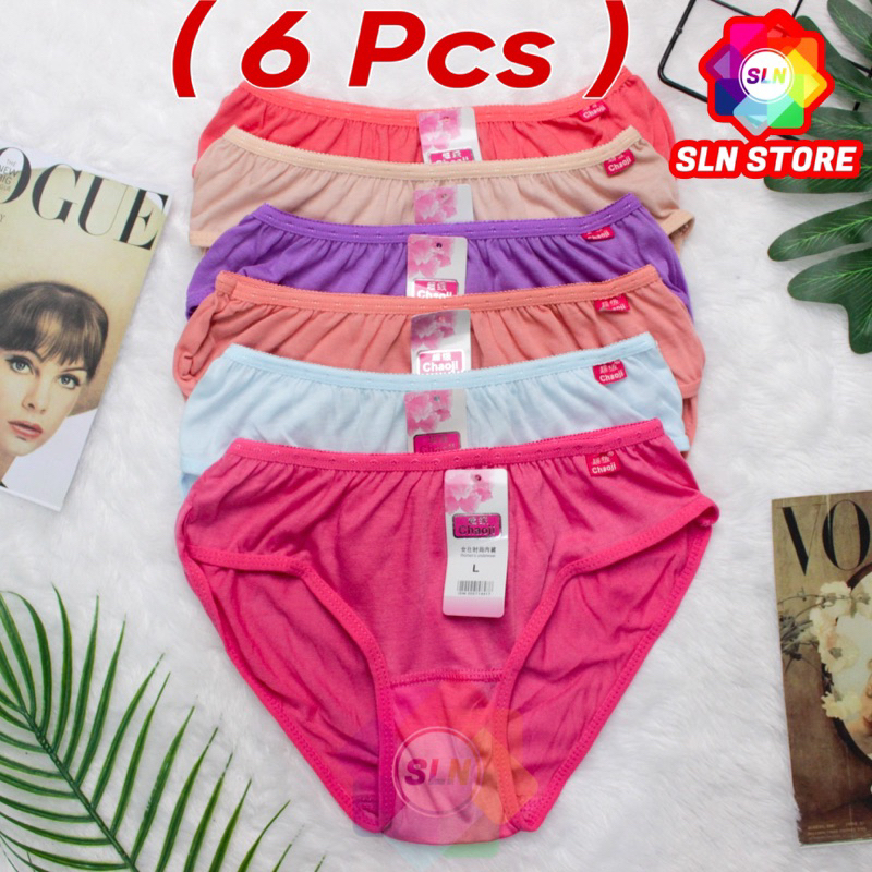 Jual ( 6 Pcs ) CELANA DALAM WANITA MURAH CHAOJI BAHAN ADEM KARET ELASTIS | Shopee Indonesia