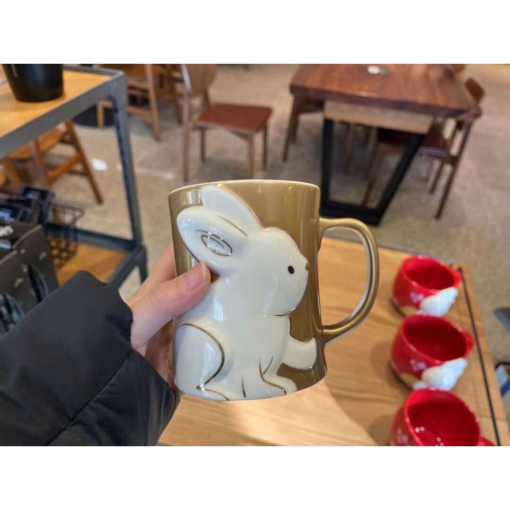 Jual Promo Starbucks Korea 2023 23 NY rabbit gold mug 355ml Starbucks ...