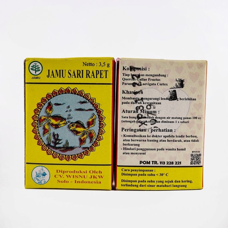 Jual Jamu Serbuk Sari Rapet - Wisnu JKW (1 pack isi 10 sachet) | Shopee ...