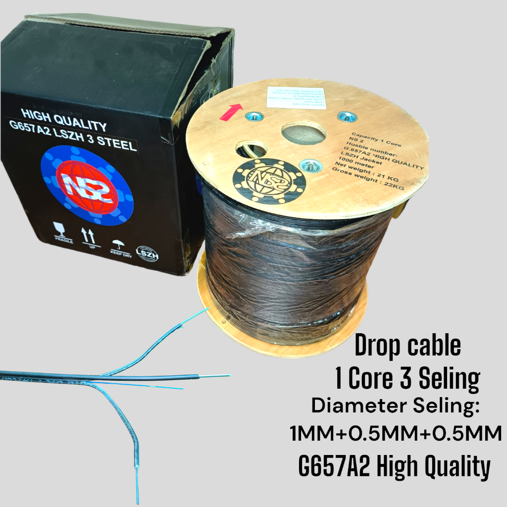 Jual dropcore 1 core 3 seling NS2 high quality fiber optic / kabel fo ...