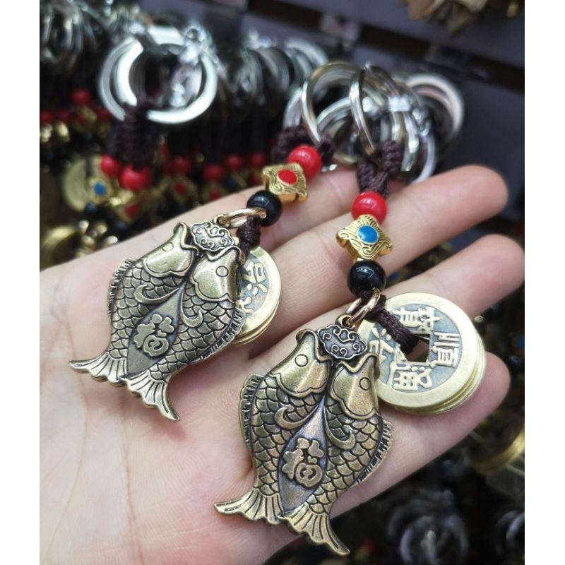 Jual Gantungan kunci hoki double fish sepasang ikan hoki koin ...