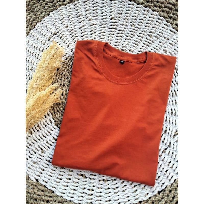 Jual Kaos Polos Merah Bata cotton combed 30s Unisex atasan pria polos ...