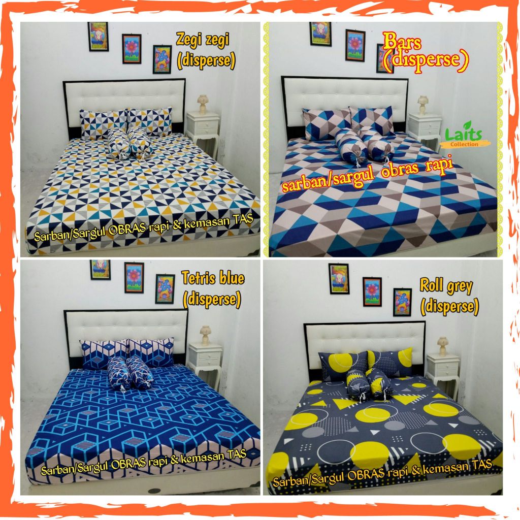 Jual Sprei Set Minimalis Motif Abstrak Segitiga Terbaru Seprai ...