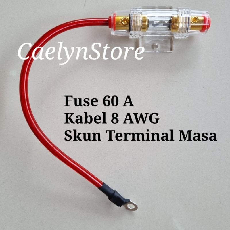 Jual Sekring Audio Mobil 60A 60 A plus Kabel dan Skun Terminal | Shopee ...