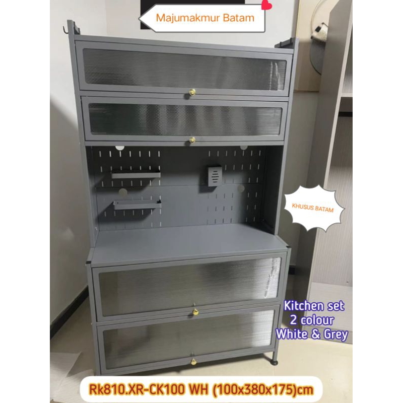 Jual LEMARI KITCHEN BESI / RAK DAPUR BESI CK100WH UKURAN 100X38X175CM ...