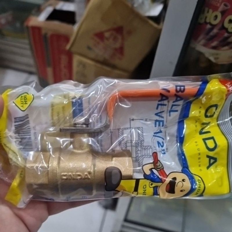 Jual BALL VALVE / STOP KRAN KUNINGAN BRASS MEREK ONDA 1/2" INCH ...