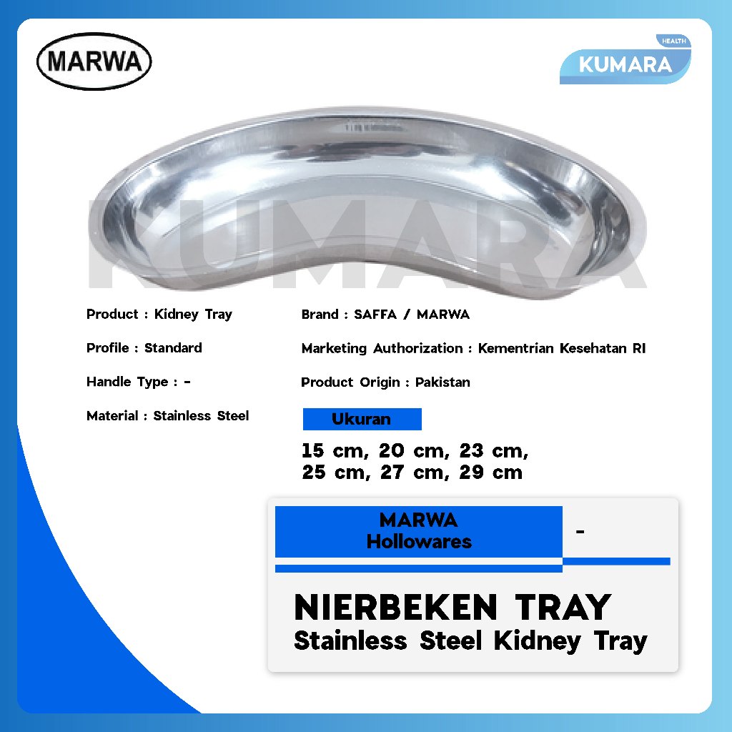 Jual MARWA - Nierbeken Tray Stainless Steel / Kidney Tray / Waskom ...