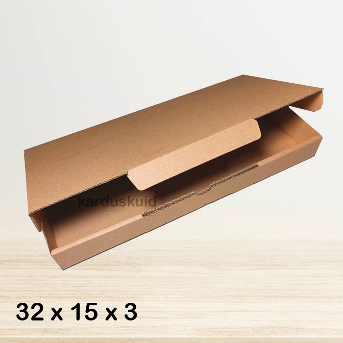 Jual Kardus 32 x 15 x 3 cm die cut tipe E Flute K150 box kotak karton ...