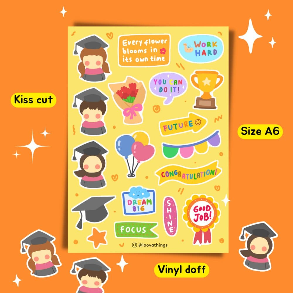 Jual STIKER MOTIF GRADUATION TEMA WISUDA KELULUSAN SEKOLAH KULIAH ...