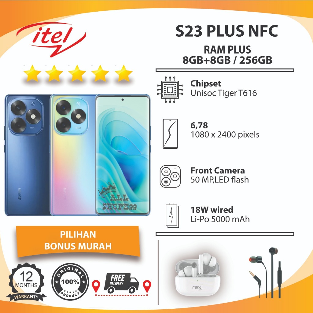 Jual Itel S23 PLUS 8/256GB NFC Garansi Resmi ( NEW ) | Shopee Indonesia
