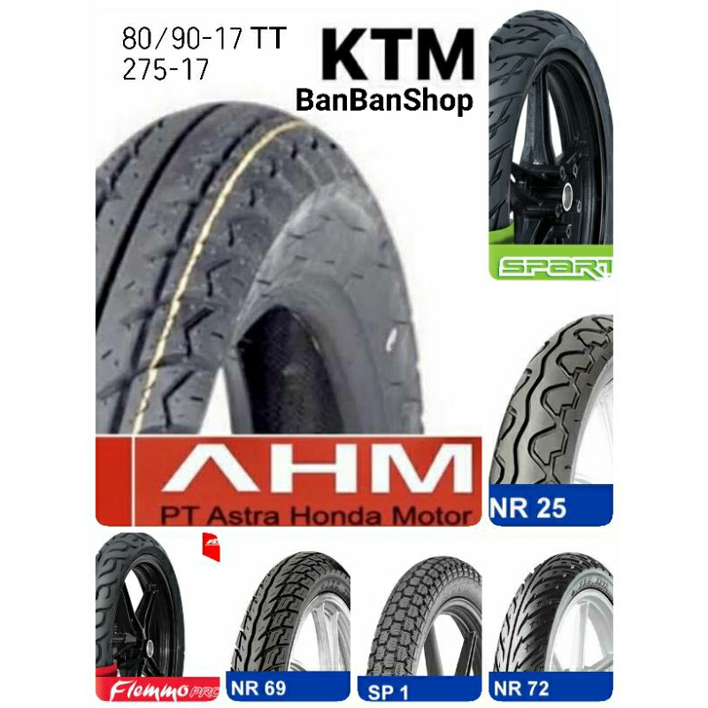 Jual Ban luar Sepeda motor ukuran 80/90-17 TT Tube Type IRC NR69 NR72 ...