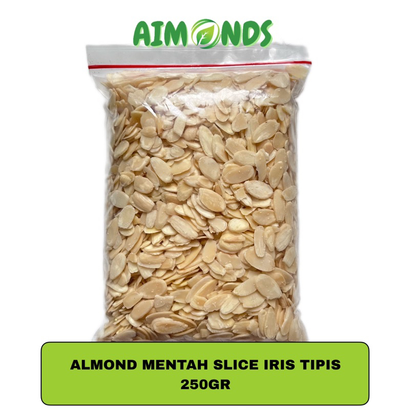 Jual ALMOND MENTAH SLICE IRIS TIPIS 250GR | Shopee Indonesia