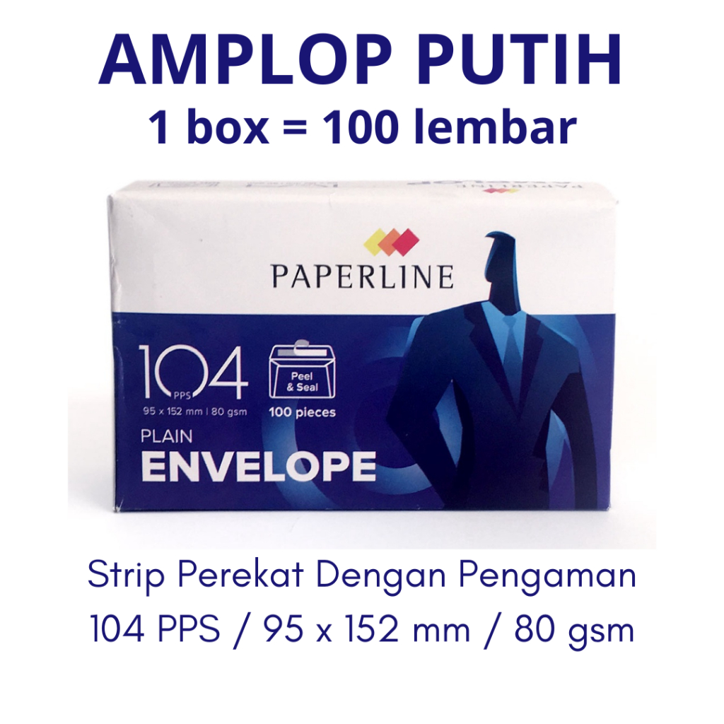 Jual Amplop Putih Paperline 104 PPS 1 box isi 100 lembar Uk. 95 x 152 mm - kecil | Shopee Indonesia