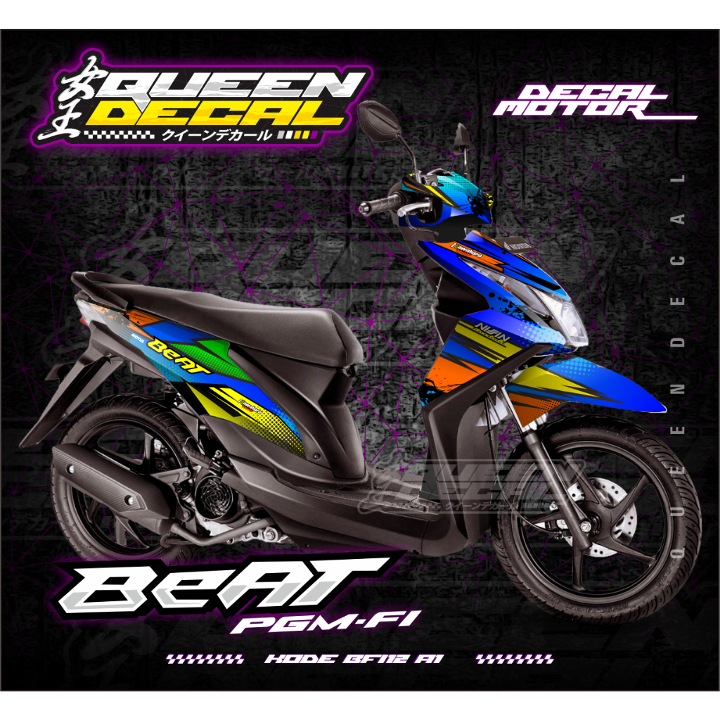 Jual DECAL FULL BODY BEAT FI - Sticker full blok beat fi old BIRU - BFI ...