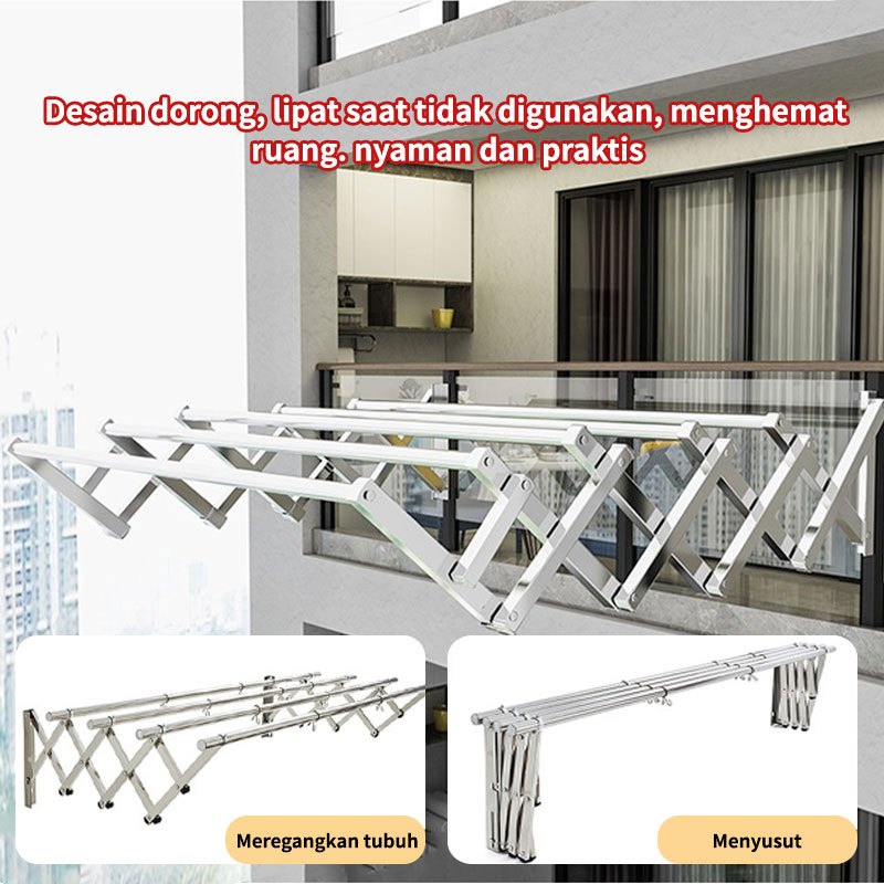 Jual Jemuran Baju Tempel Dinding Rak Jemuran Pakaian Basah Lipat Rak Jemuran Stainless Steel