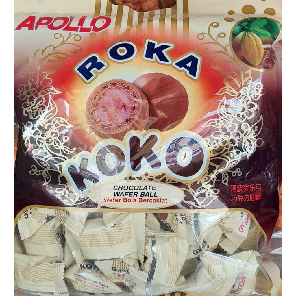 Jual Apollo Roka Koko Chocolate Wafer Ball Wafer Bola Coklat isi 50 ...