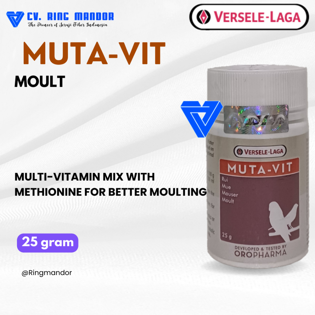 Jual MUTA VIT 25gr moult MULTI VITAMIN OBAT PENUMBUH DAN PENGUAT BULU ...