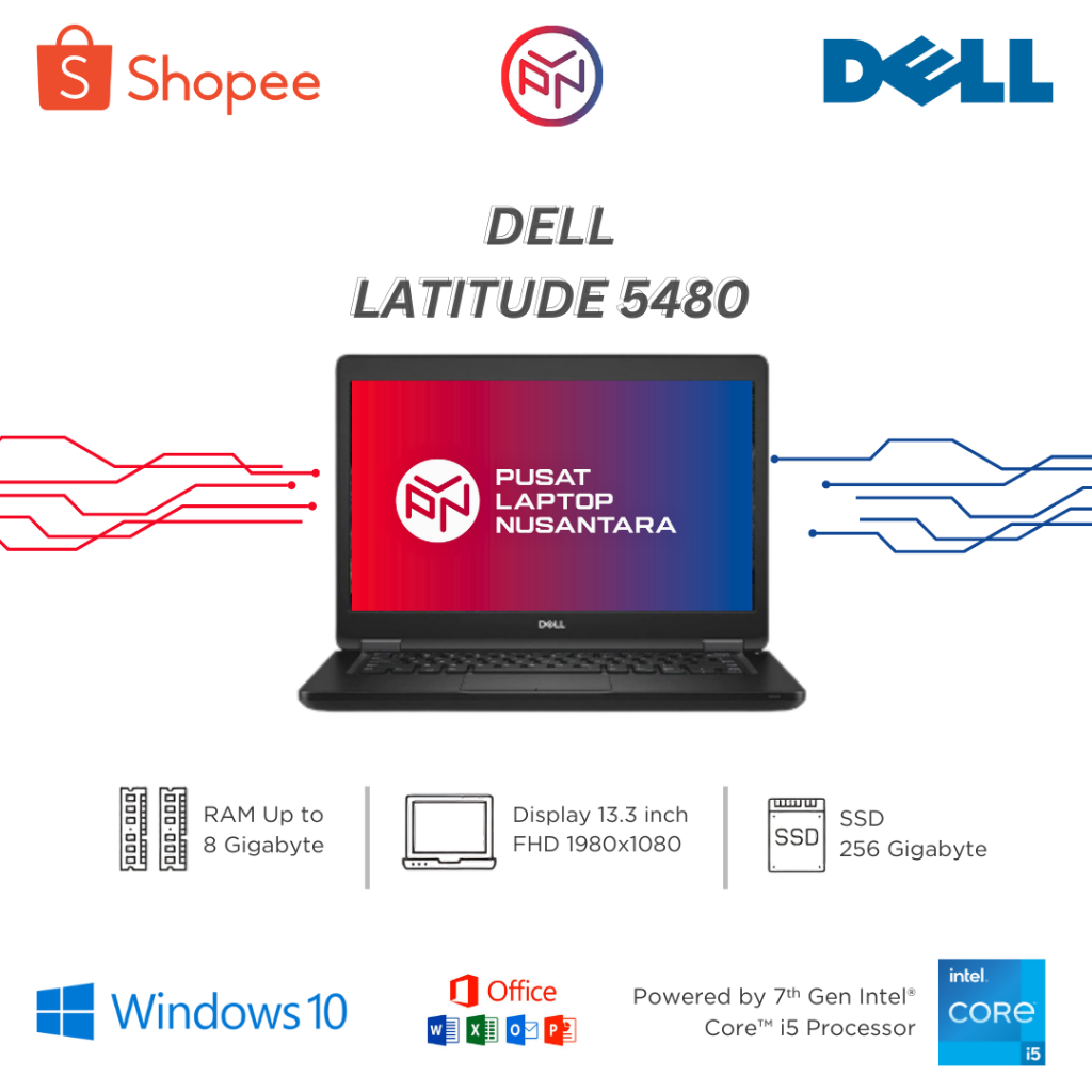 Jual Laptop Dell Latitude 5480 Core i5 GEN 7/RAM 8GB/SSD 256GB Bergaransi Second Like New ...