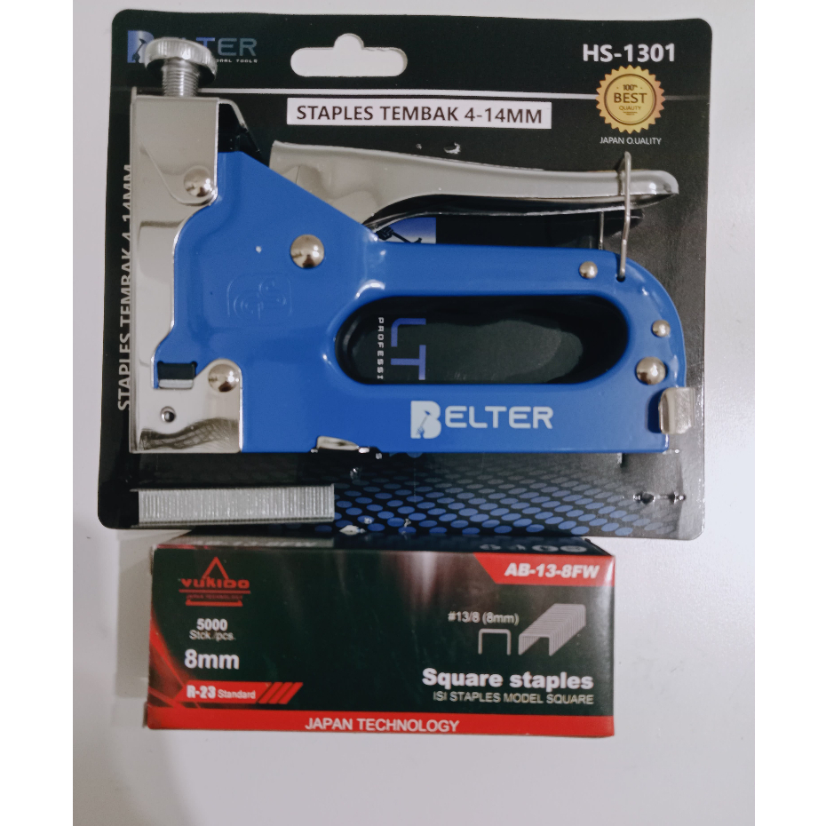 Jual Staples Tembak 3IN1 / R23 Paket + Isi 5000pcs Gun Tacker Stapler ...