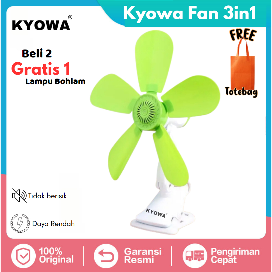 Jual [KYOWA] Kipas Angin Mini Fan Jepit 3in1/ Jepit/ Dinding / Duduk ...