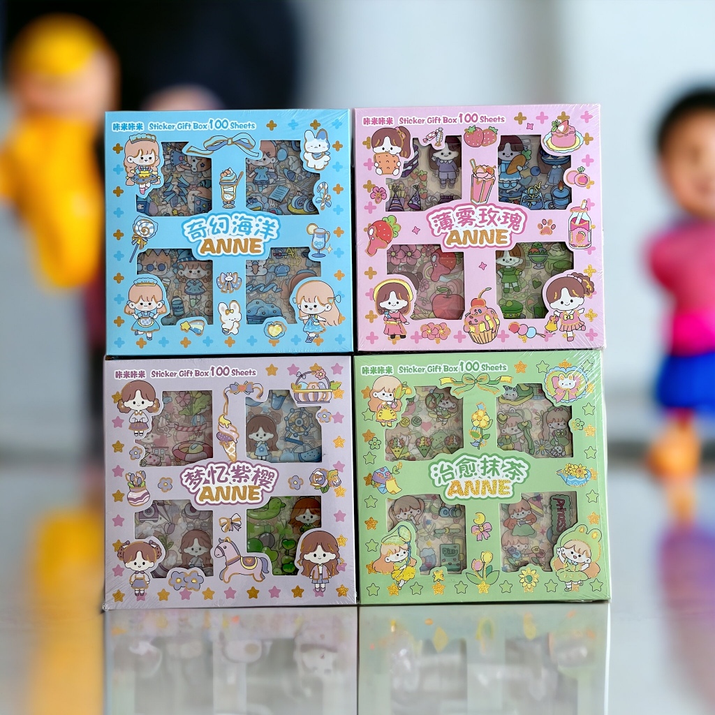 Jual Stiker 2D 100 Lembar Sticker Momo Anne Kartun Lucu Anti Air ...