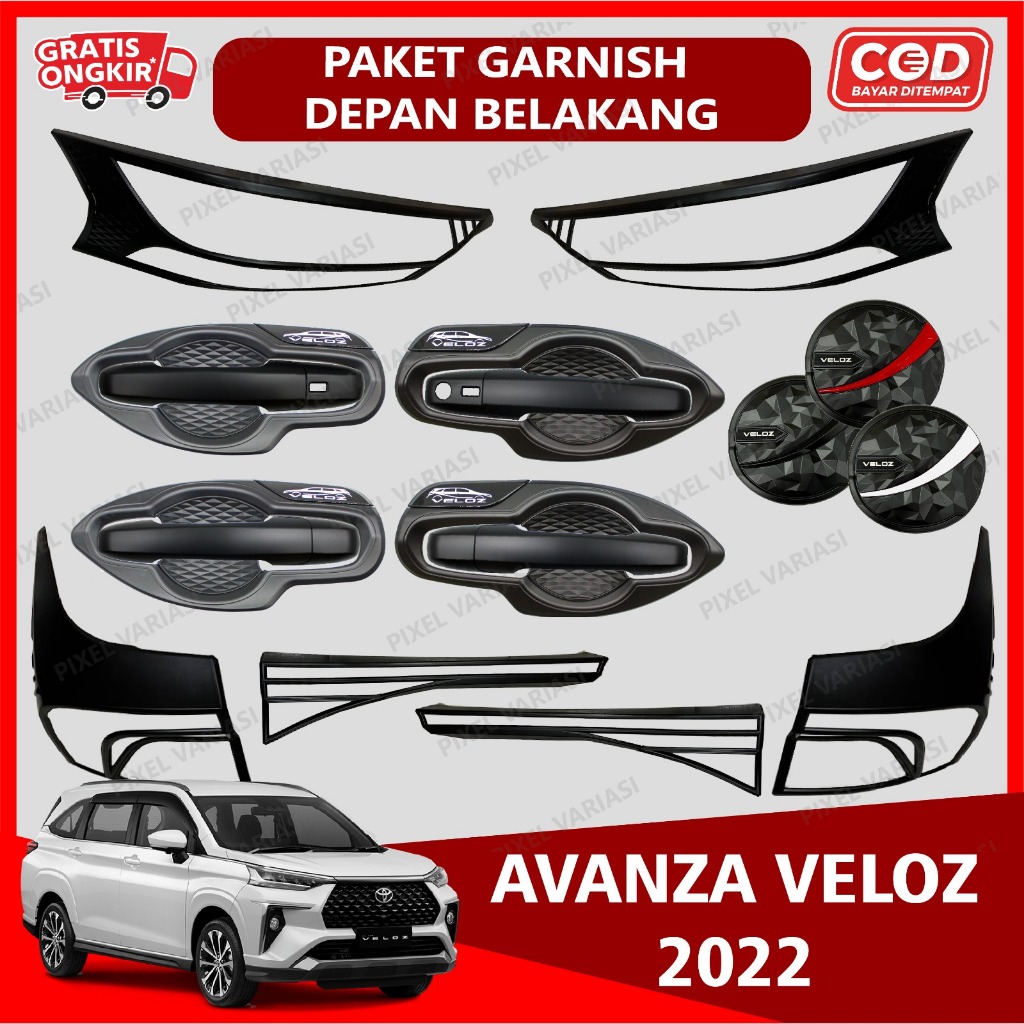 Jual Paket Garnish Outer Handle Tank Cover Veloz 2022 Up Hitam & Carbon | Shopee Indonesia