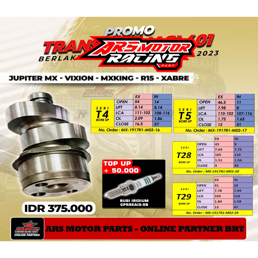 Jual NOKEN AS BRT T2 T29 JUPITER MX . MX KING . NVL . NVA . VIXION OLD . R15 . XABRE | Shopee ...