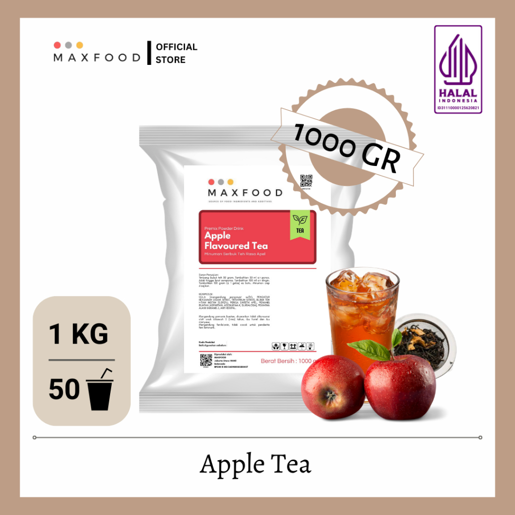 Jual MAXFOOD - Apple Tea / Teh Apel/ Bubuk Teh Rasa Apel 1Kg | Shopee ...