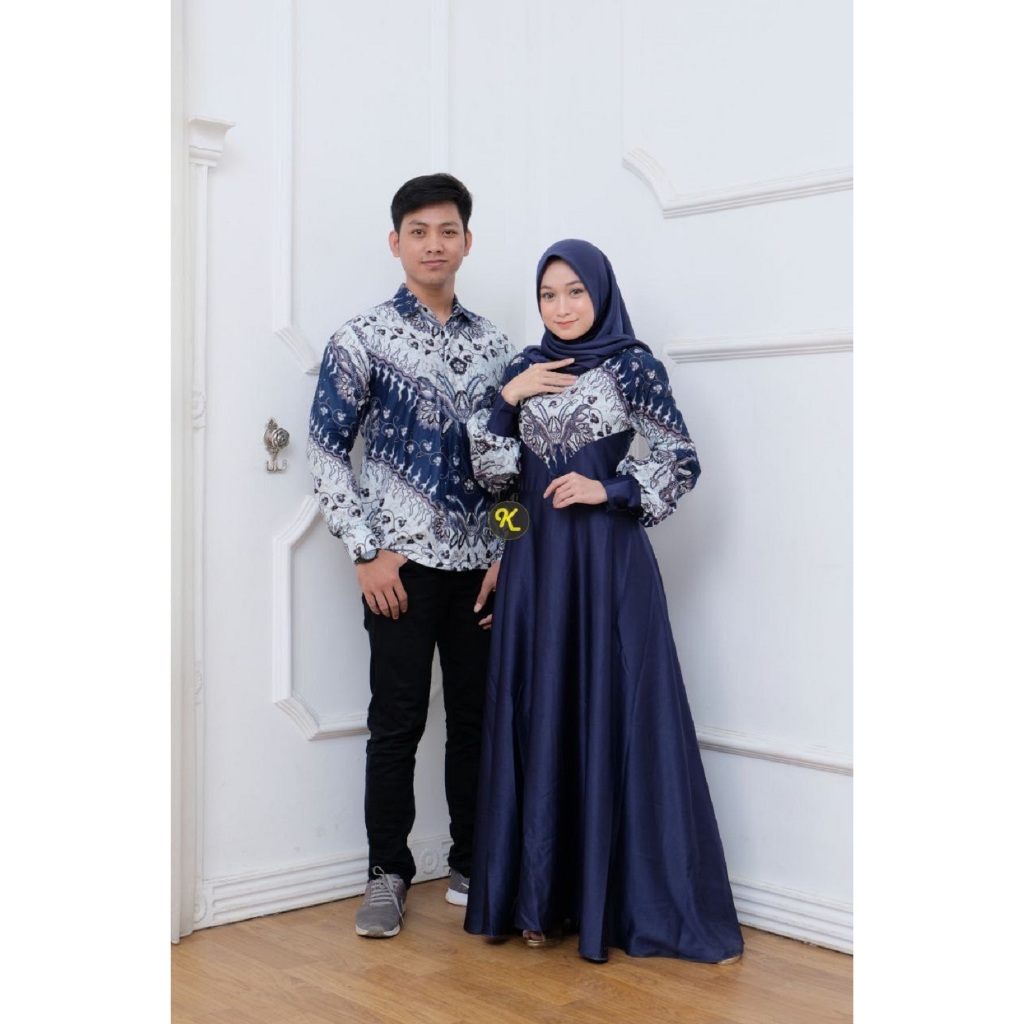 Jual Baju Batik Couple Sarimbit Gamis Kemeja Lengan Panjang Untuk Pesta ...