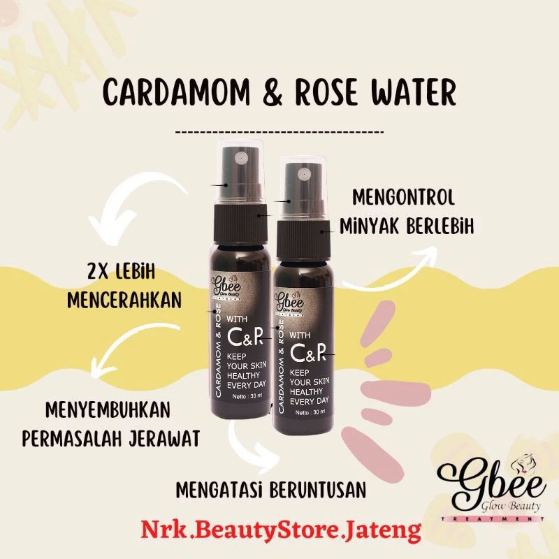 Jual Gbee Glow Beauty Serum Cardamom & Rose Water / Serum Jerawat/ Gbee ...