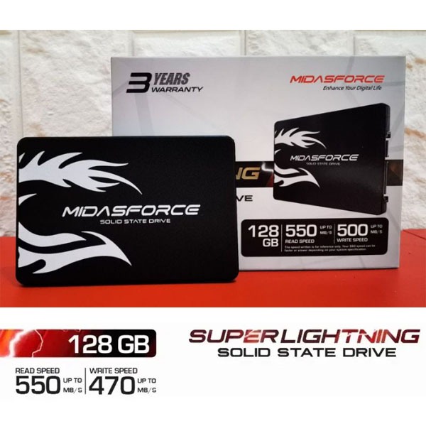 Jual SSD Midasforce Super Lightning 128GB TLC SATA 3 Garansi Resmi 3 ...