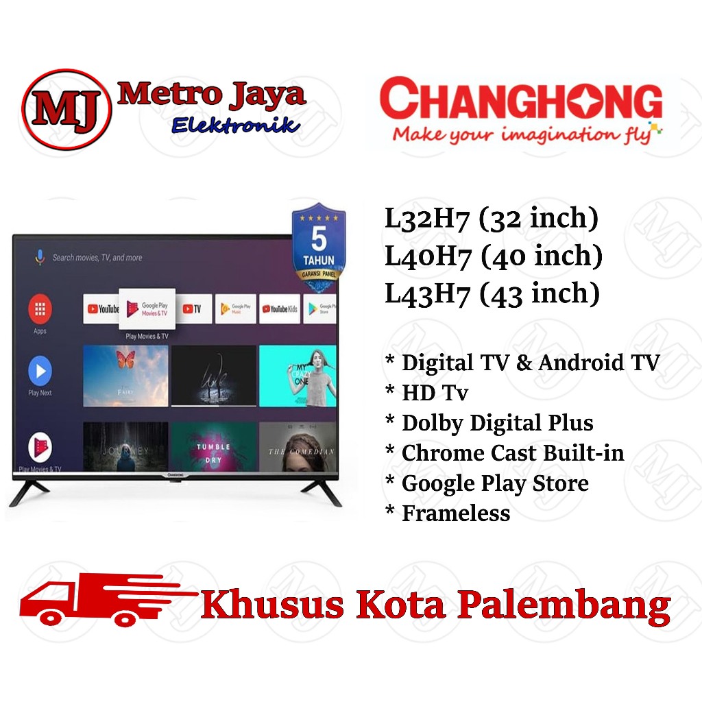 Jual Changhong 32H7 Frameless Google Certified Android Smart 32 inch LED TV | Shopee Indonesia