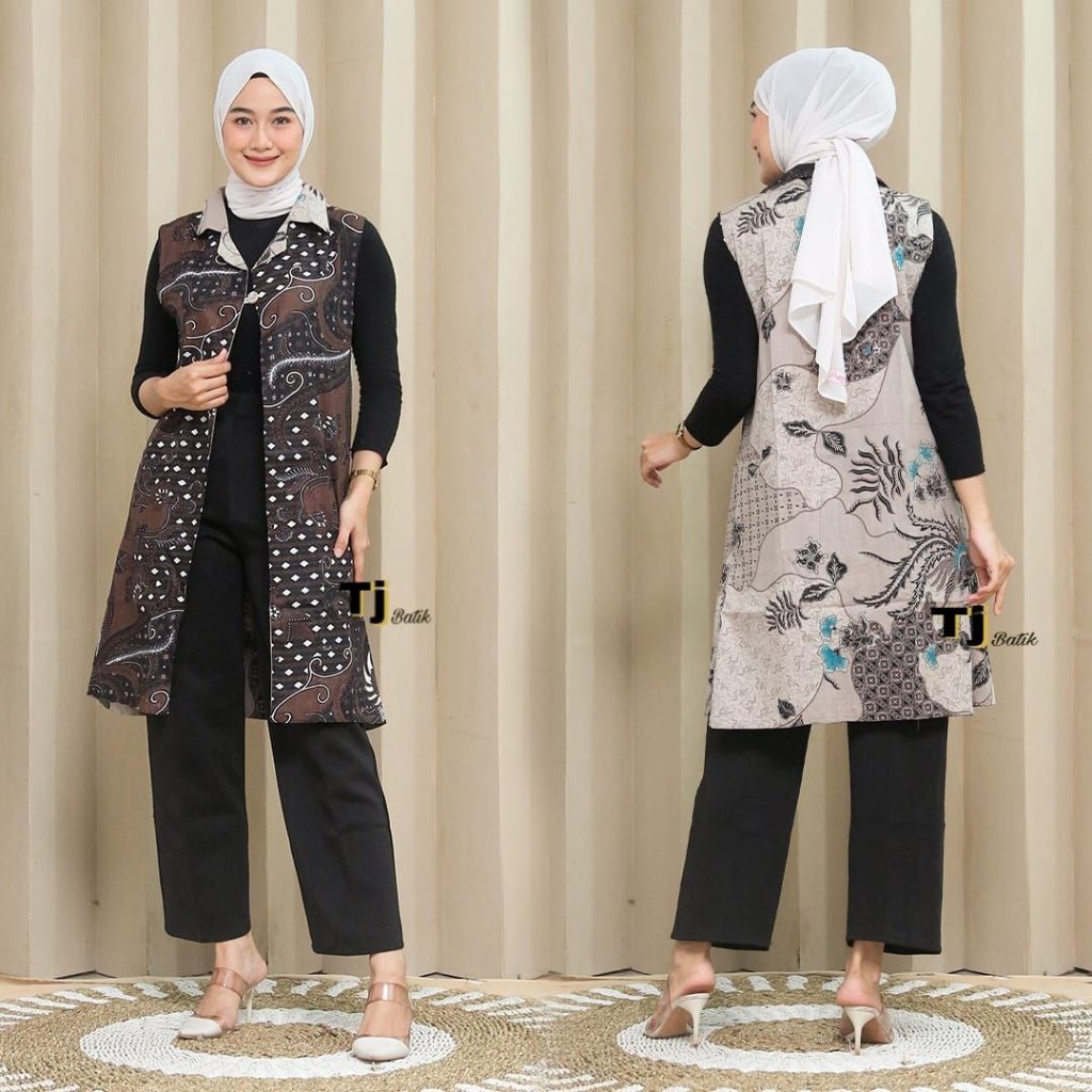 Jual OUTER BATIK WANITA BOLAK BALIK DUA MOTIF BLEZER 2 IN ONE MAYLA ...