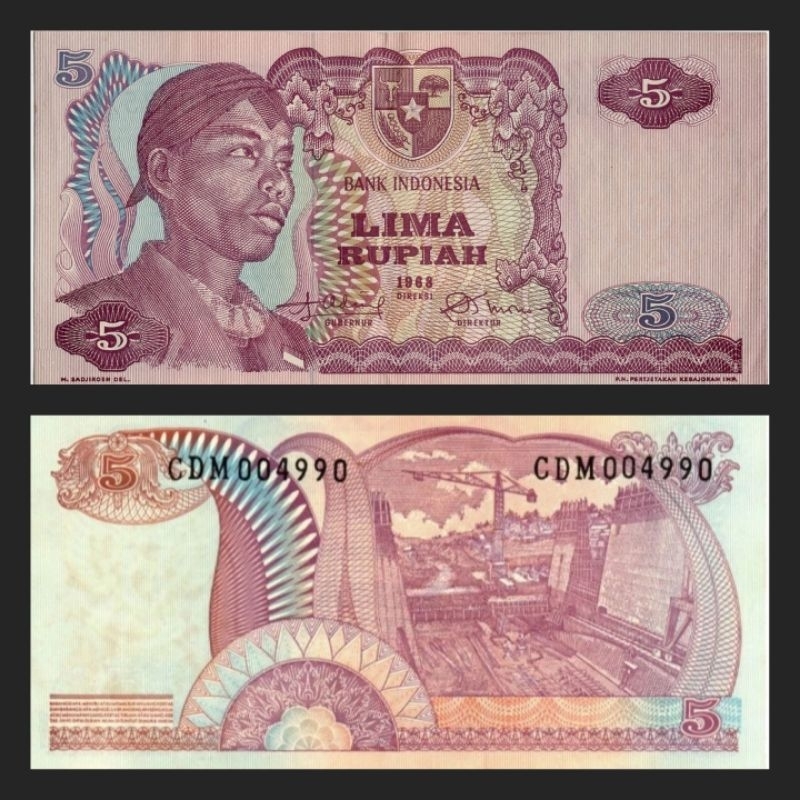 Jual UANG KUNO 5 RUPIAH SUDIRMAN 1968 ORIGINAL GRESS / 10 RUPIAH ...