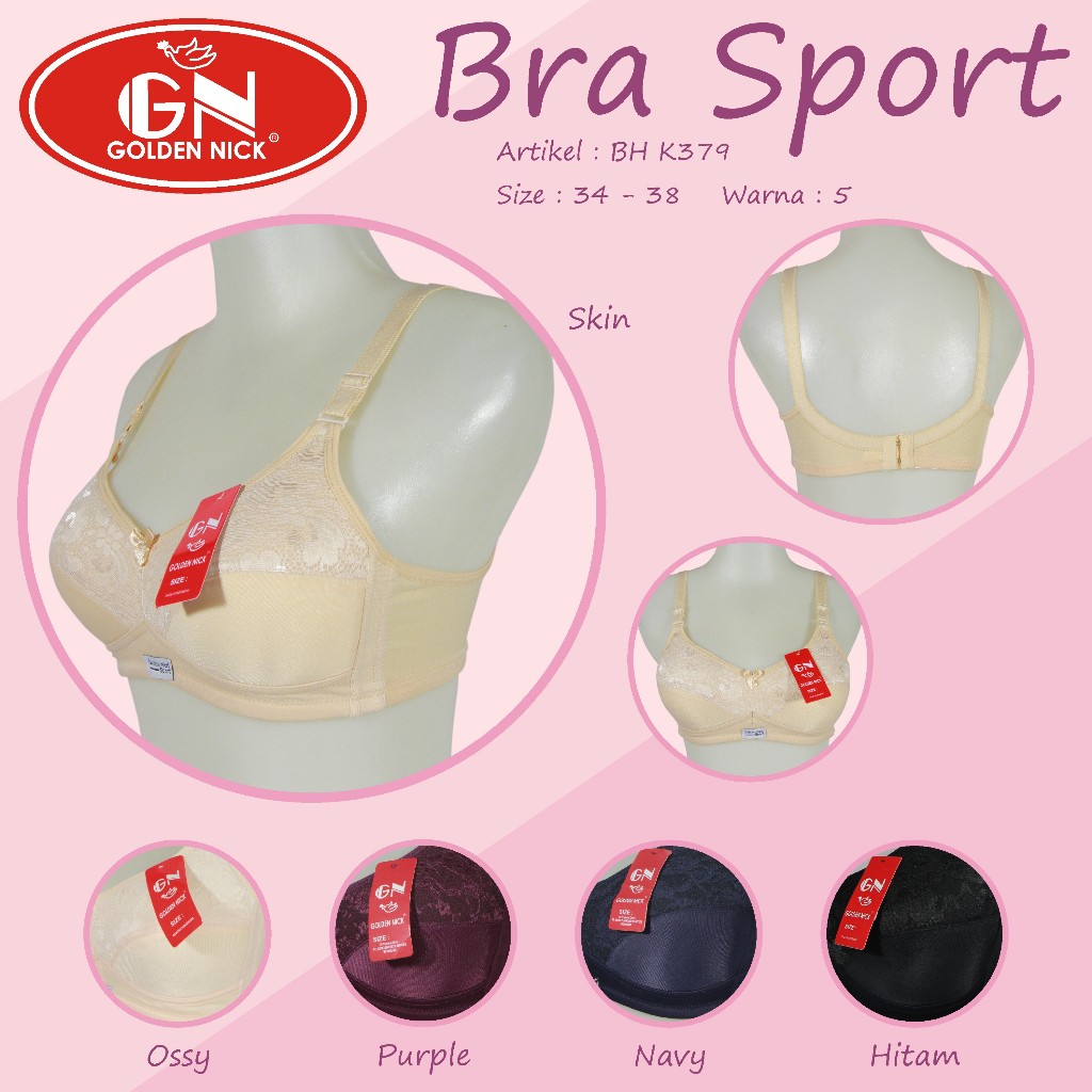 Jual Golden Nick - Bra Sport Bh Tanpa Kawat Bh K379 Busa Tipis Bh Golden Nick | Shopee Indonesia