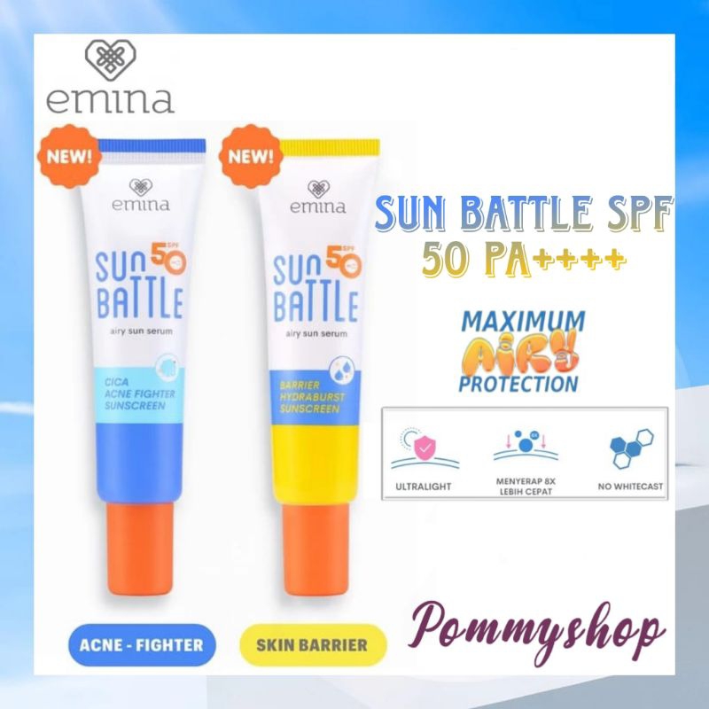 Jual Emina Sun Battle SPF 50 PA++++ Cica Acne Fighter/Barrier ...