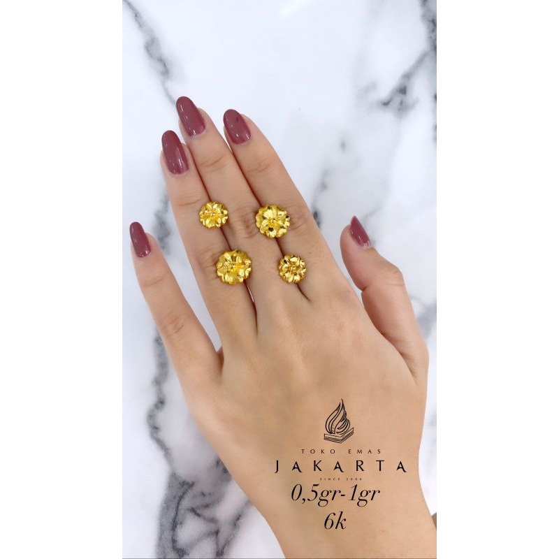 Jual Giwang Bunga Camelia 6K ll 0,50-1 Gram | Shopee Indonesia