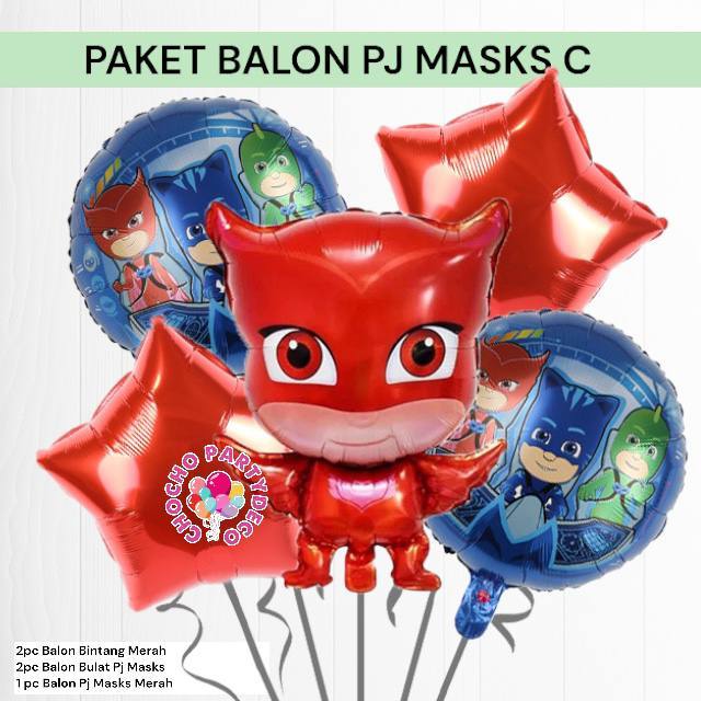 Jual Paket Balon PJ MASKS C / Dekorasi Ulang Tahun PJ Masks Catboy Owlette Genko | Shopee Indonesia