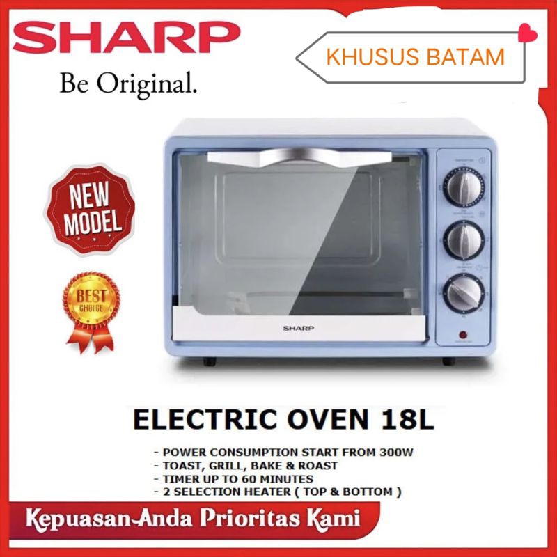 Jual SHARP OVEN ELECTRIC 18L EO-18BL BARU GARANSI RESMI | Shopee Indonesia