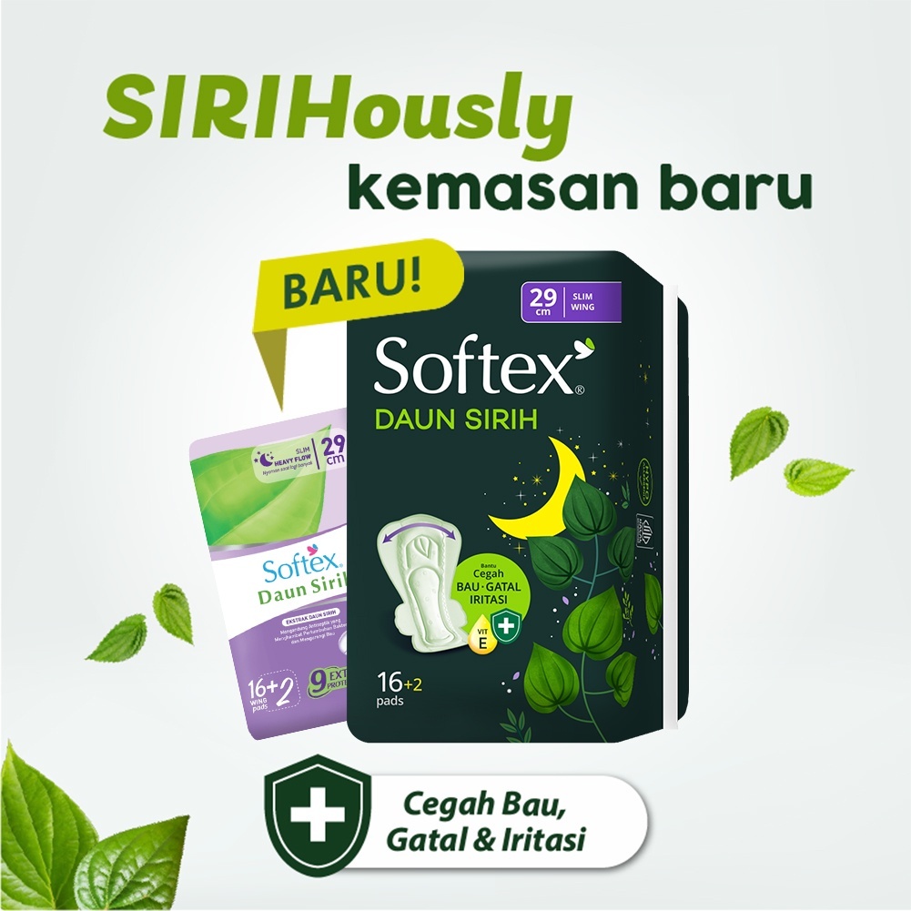 Jual Softex Daun Sirih + Vitamin E Jumbo Pack 29cm 24 Pads - Pembalut Daun Sirih Malam | Shopee ...