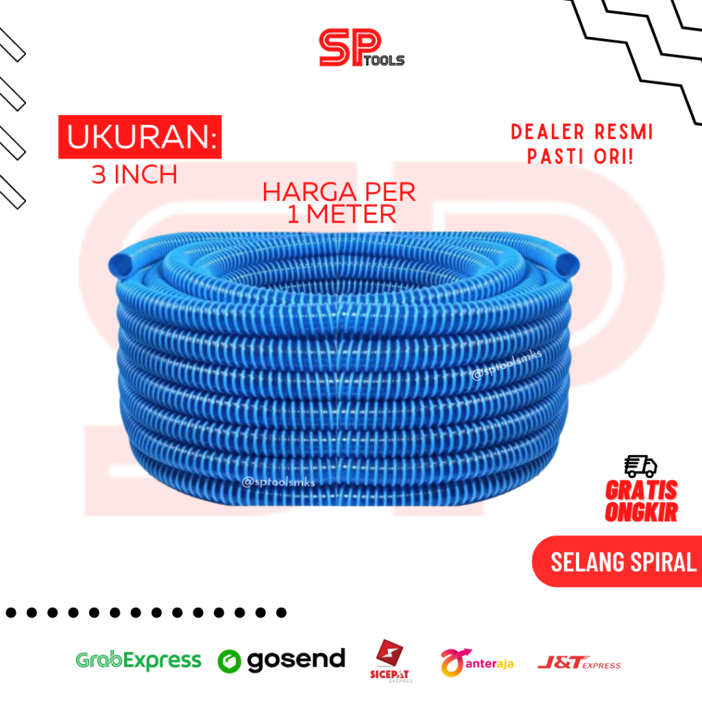 Jual SELANG SPIRAL UNTUK POMPA HISAP BUANG IRIGASI 3" 3 INCH /METER ...