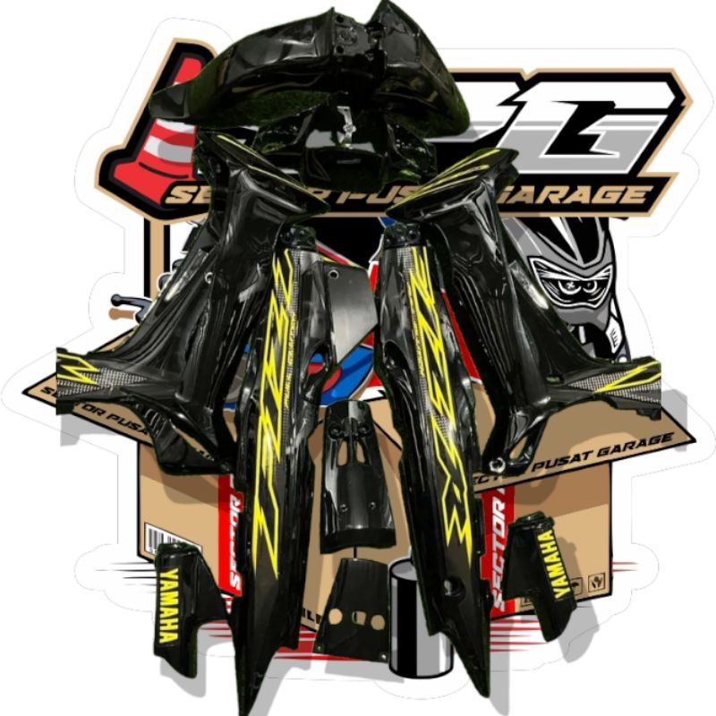 Jual cover body fizr f1zr fiz r custom 2004 full hitam full set halus ...