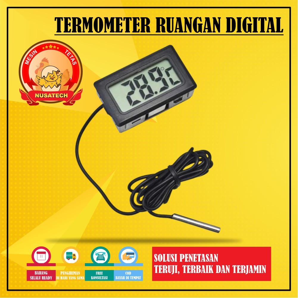 Jual Termometer Dengan Kabel Sensor Mesin Tetas | Shopee Indonesia