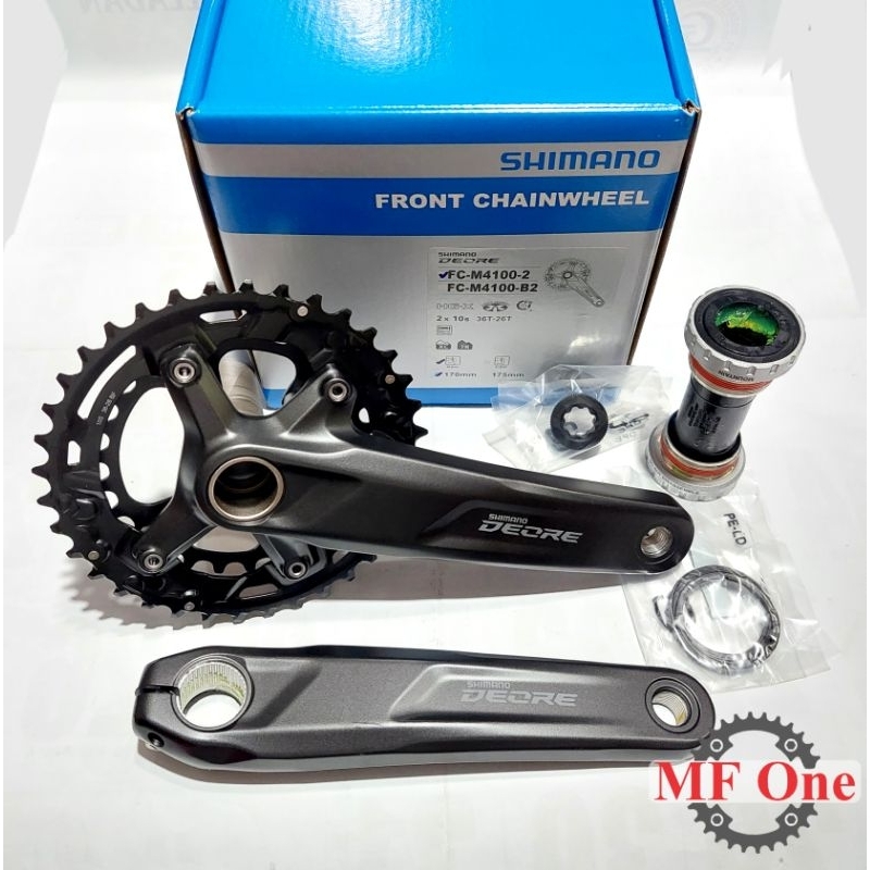 Jual Crank Shimano Deore M4100 2 Speed Double Chainring 36-26T 170mm Hollowtech II Original ...