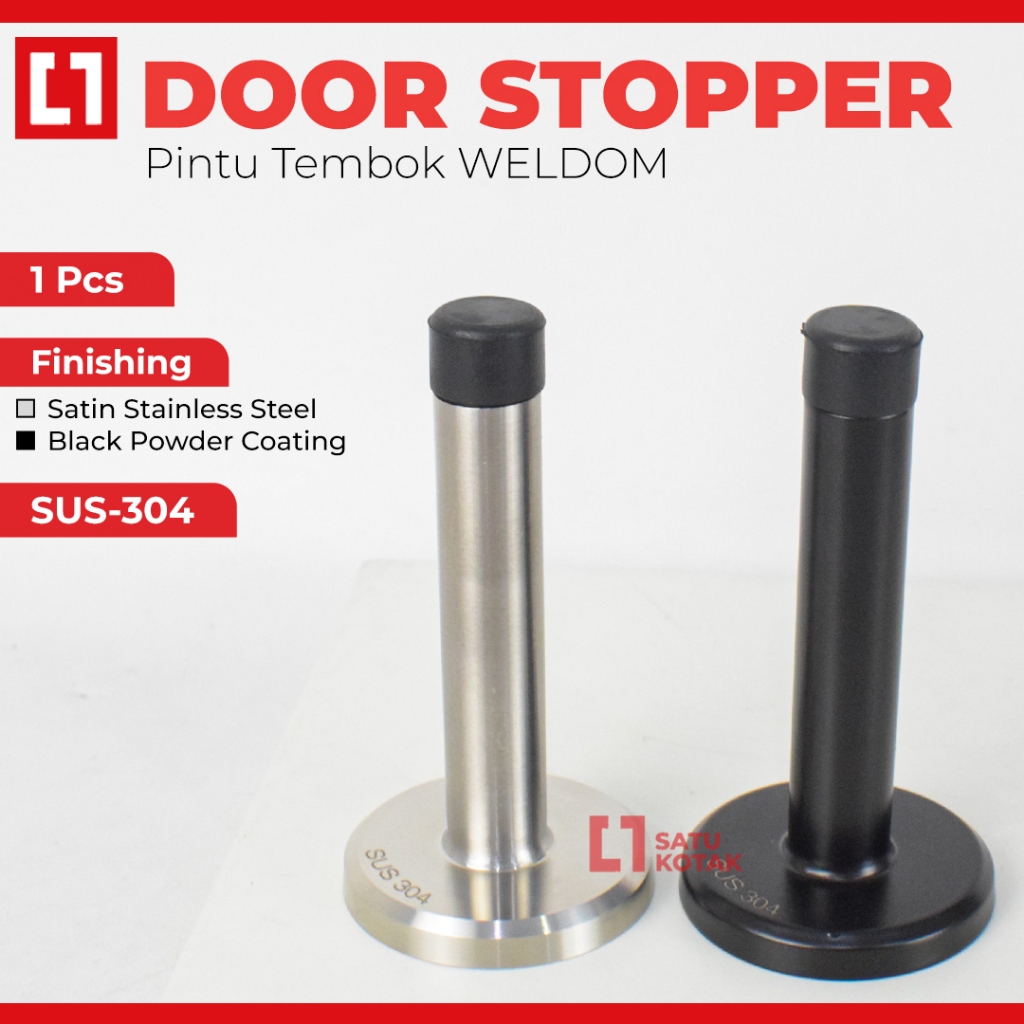 Jual WELDOM Door Stopper Wall Penahan Pintu Tembok Stainless/Hitam ...
