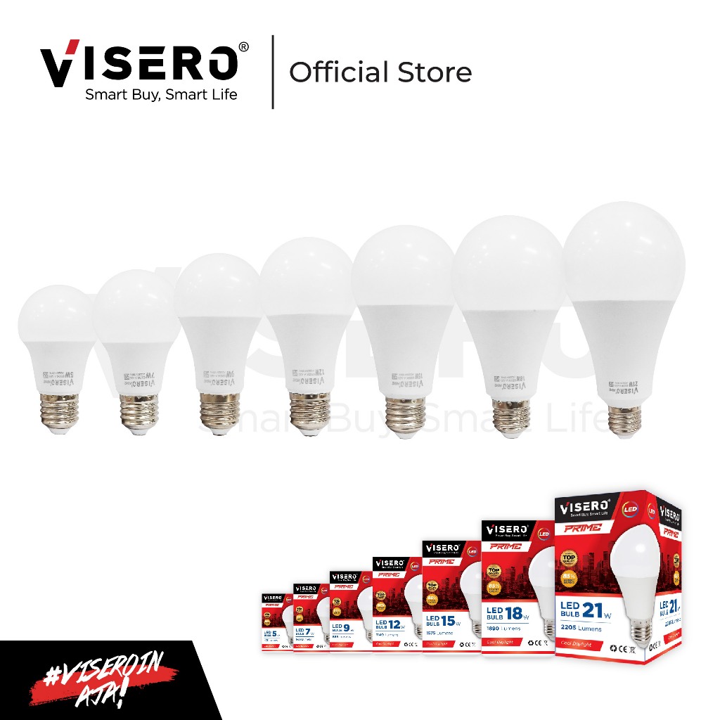 Jual Lampu LED Bohlam PRIME 5W 7W 9W 12W 15W 18W 21W Cool Daylight Cahaya Putih Terang Hemat ...